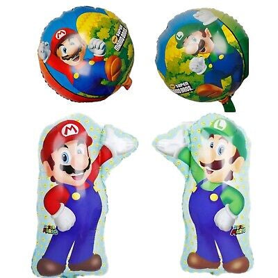 SUPER BIG Super Mario Bros 5Pcs Helium Balloons Birthday Party ...