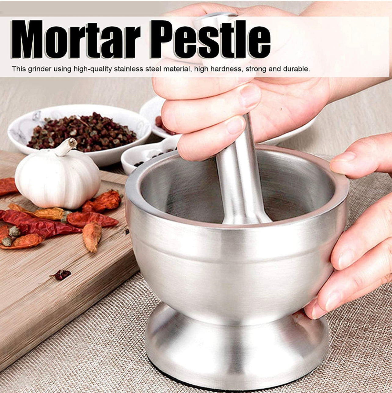 Stainless Steel Mortar & Pestle – Megamall Online Store