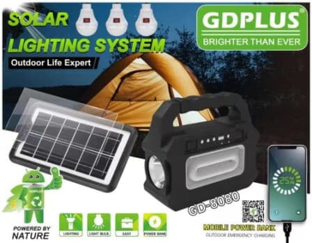 Solar Light Kit - GD-8080 Outdoor Solar Lighting System - 3 Bulb GD-80 ...