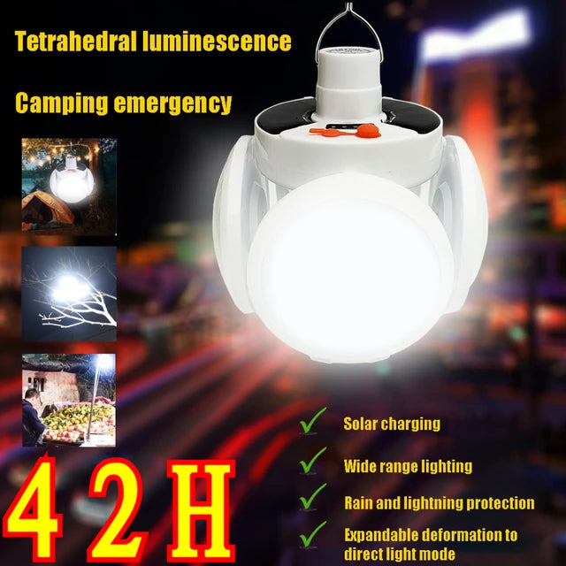 Solar Portable Light High Power Rechargeable Led Lamp Powerful Flashli ...