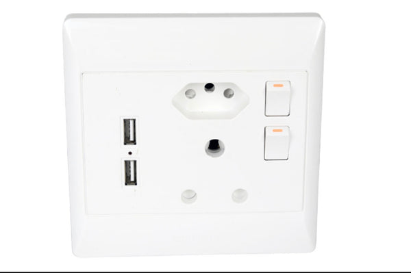 REDISSON 4x4 Double Switched Wall Socket with 2 USB Ports – Megamall ...