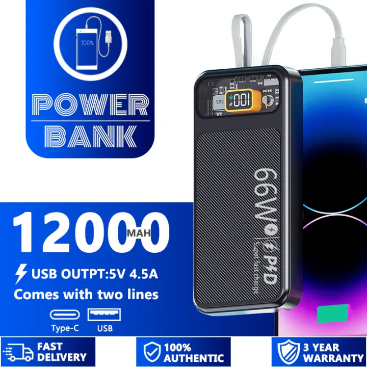 Super Fast power bank fast charging original for iPhone type c With do ...