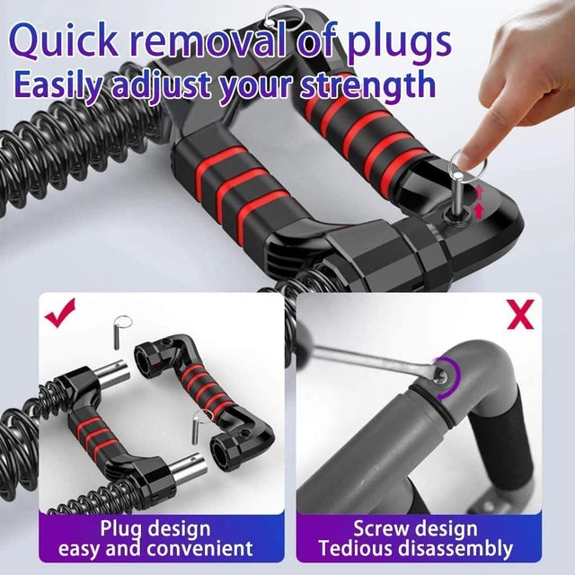 Chest Expander with Wrist Trainer Hand Grip Adjustable Spring ...