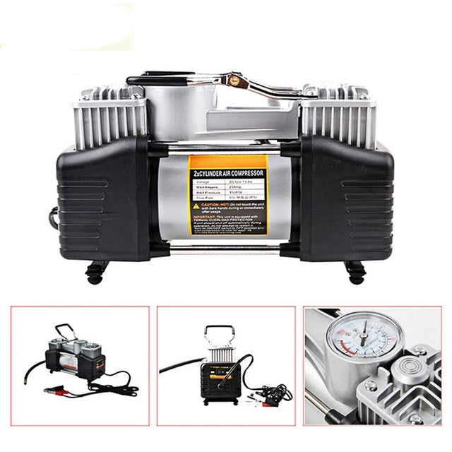 Heavy Duty 12 Volt 85 litre Two Cylinder Portable Air Compressor ...