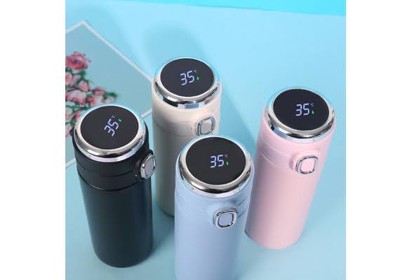 Smart Insulation Cup Water Bottle Led Digital Temperature Display Stai ...