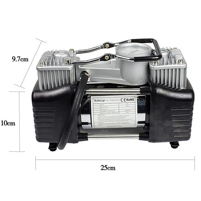 Heavy Duty 12 Volt 85 litre Two Cylinder Portable Air Compressor ...