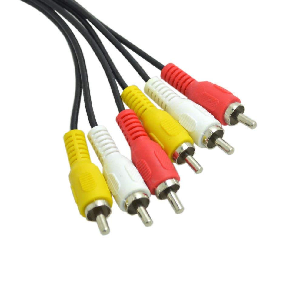 3 RCA Female to 6 RCA Male Audio Video Spliter Cable Composite Extensi ...