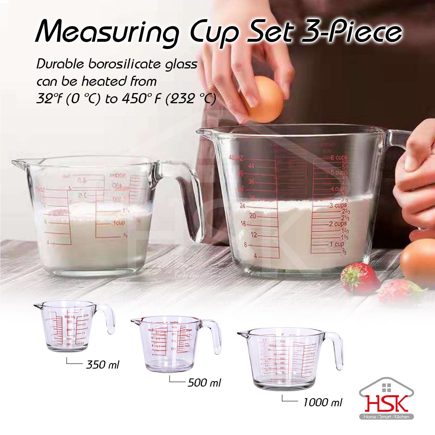 Small Measuring Jug Plastic Lightweight Kitchen Measuring Jug Set Of 3 ...