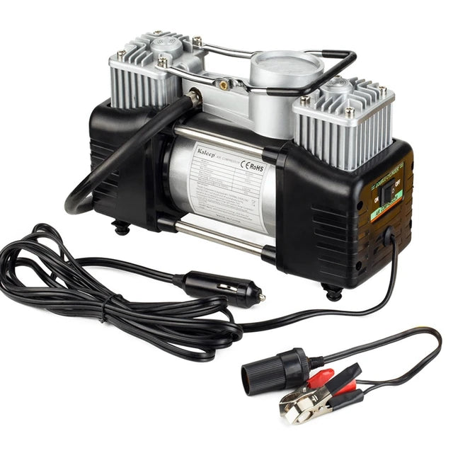 Heavy Duty 12 Volt 85 litre Two Cylinder Portable Air Compressor ...