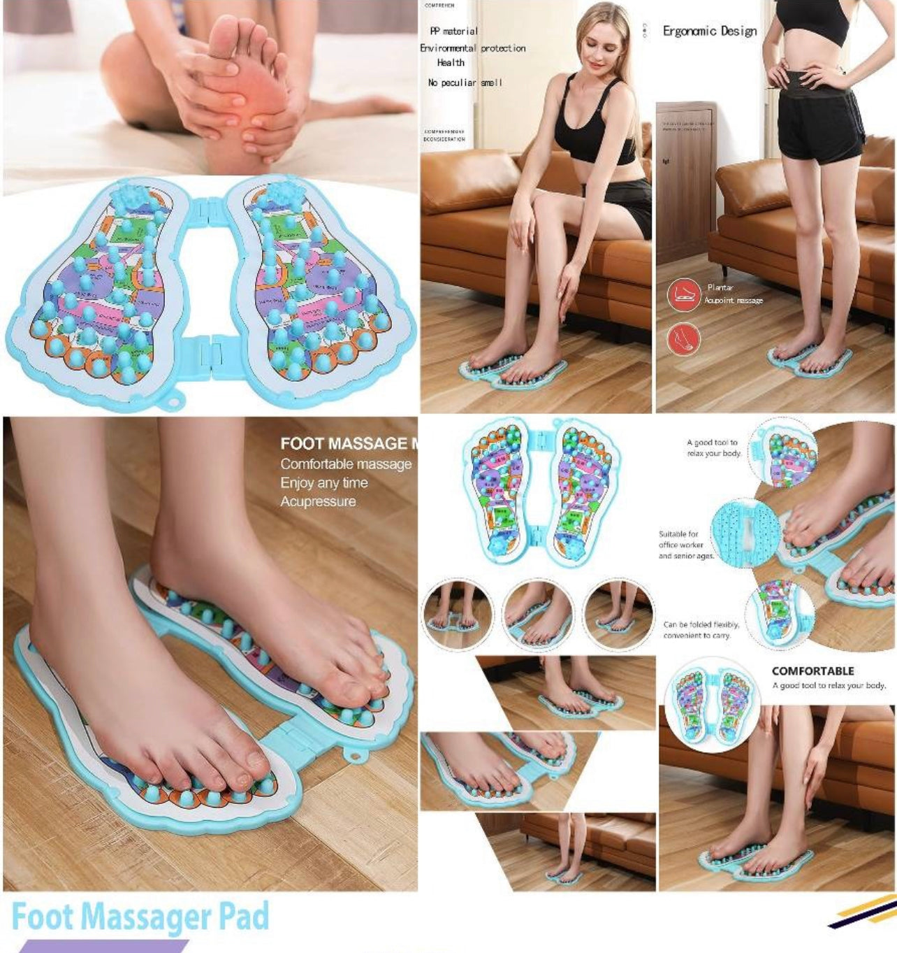 Foot Acupoint Massage Pad Sole Plantar Point Stimulate Massager Pressu ...