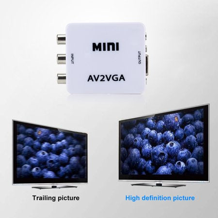 Mini AV2VGA Video Converter Convertor Box AV RCA CVBS to VGA Video Con ...