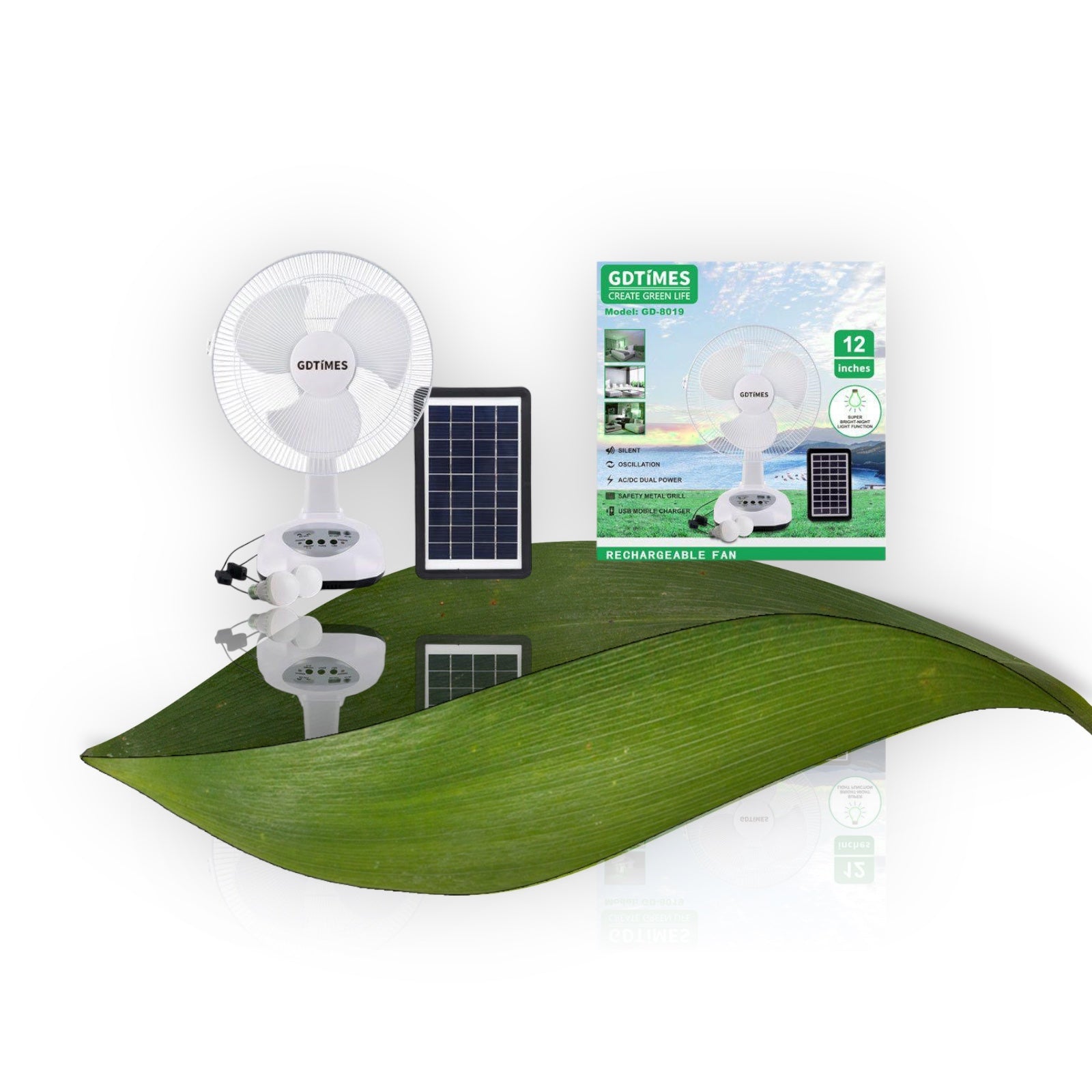Solar Rechargeable Fan 12inch Oscillating – Megamall Online Store