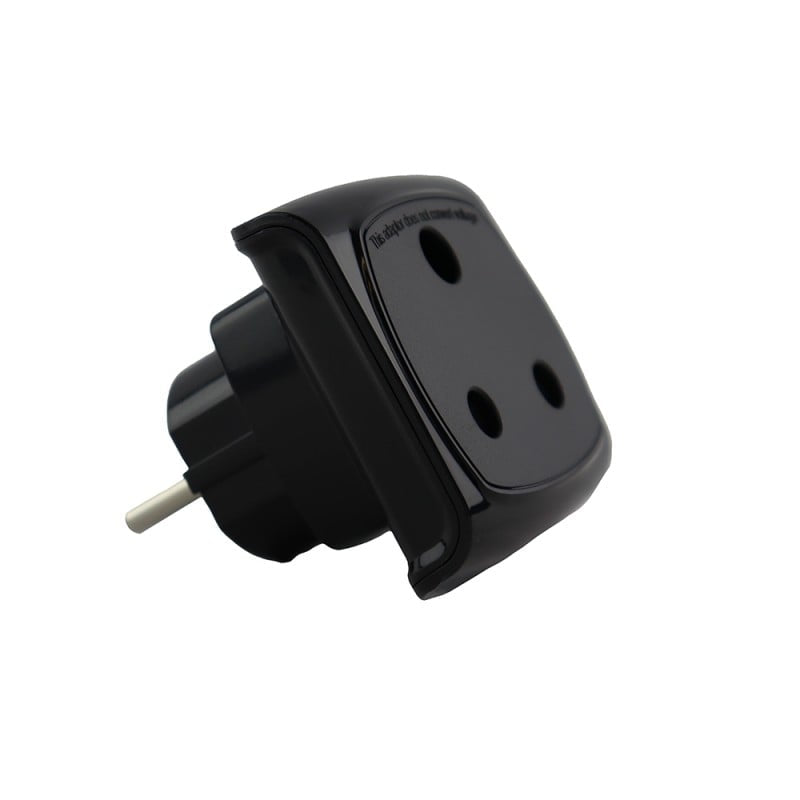 Adaptor 2Pin Euro-South African Socket - Black – Megamall Online Store